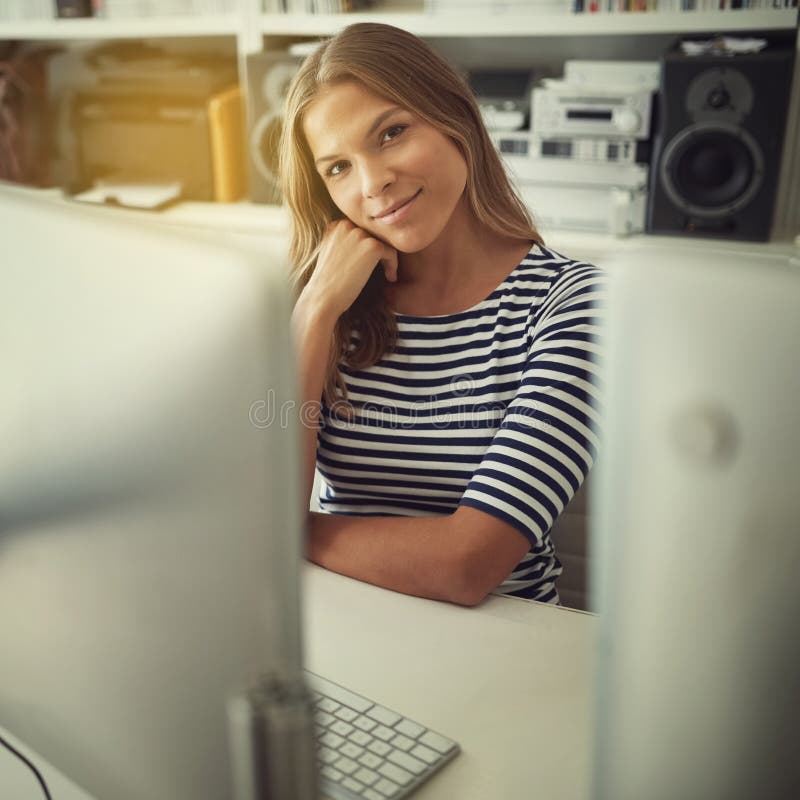Working from Home is a Breeze. High Angle Portrait of a Young Woman ...