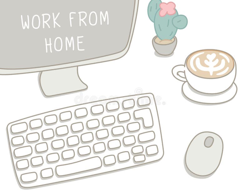 Working at Home, with Chill Stock Vector - Illustration of work, style ...