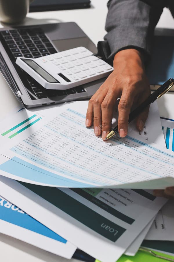 Working from Home, Closeup Business Woman Using Laptop Computer and ...