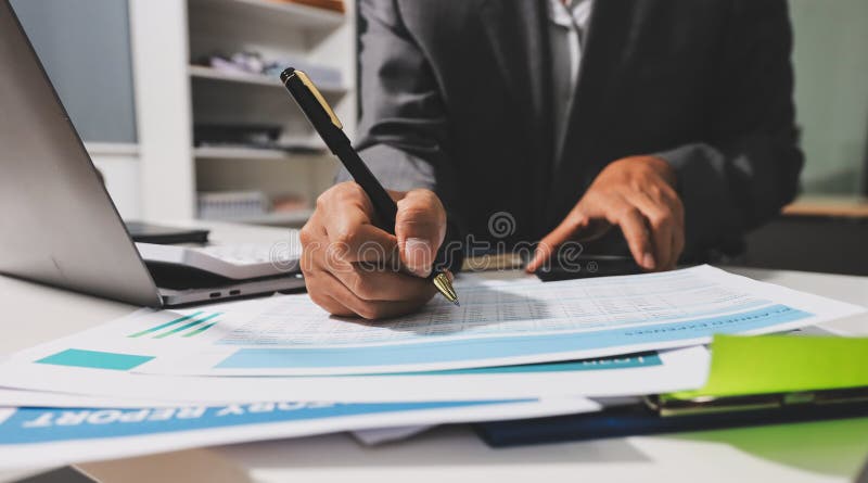 Working from Home, Closeup Business Woman Using Laptop Computer and ...
