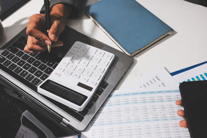 Working from Home, Closeup Business Woman Using Laptop Computer and ...