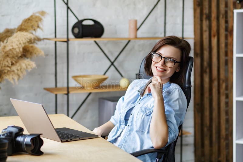 Working from Home. Communication Online Stock Photo - Image of ...