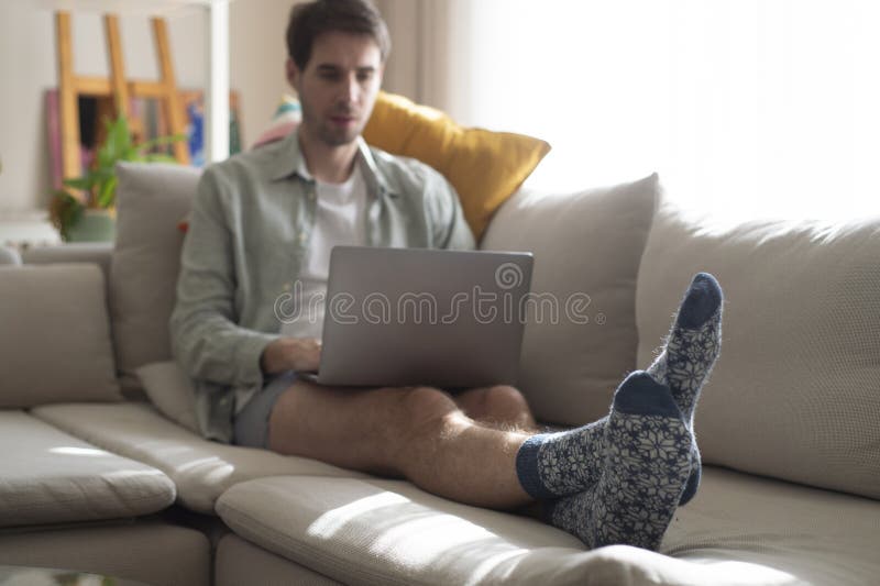 Working from Home on a Computer. Remote Work, Connection, Self-employed ...