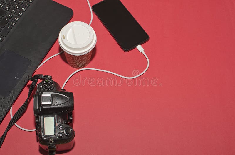 Working at Home Concept. Technology Objects Stock Photo - Image of ...