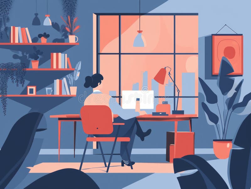 Working at Home. Freelance, Remote Work, Self-isolation Concept Stock ...