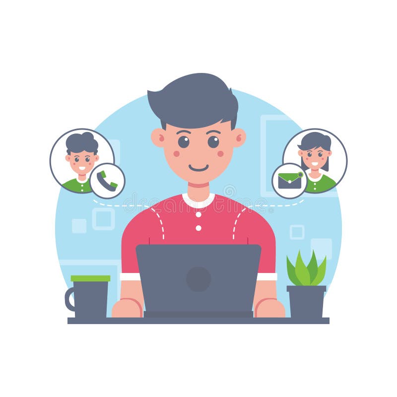 Working from Home Concept Illustration Stock Vector - Illustration of ...