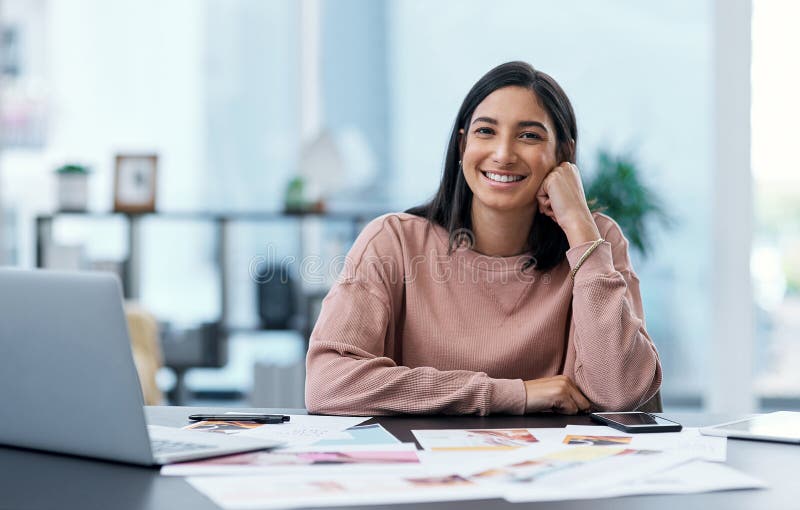 Working at Home is Working for Me. Portrait of a Confident Young Woman ...