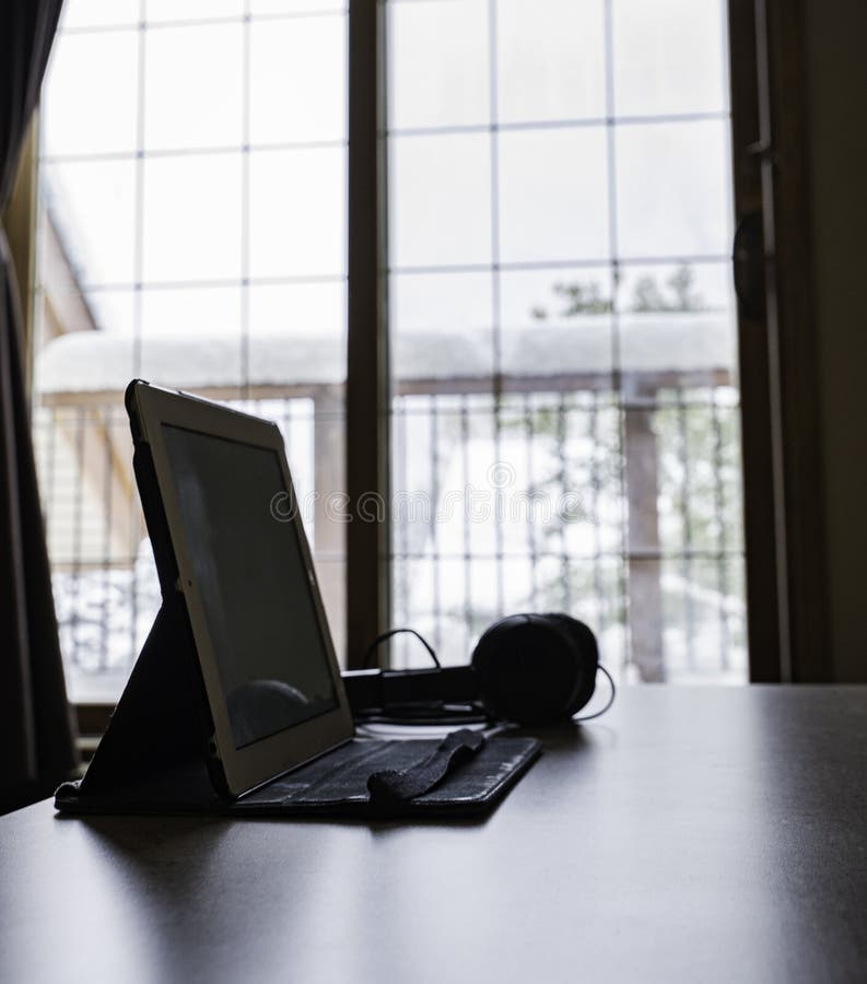 Working from Home with a Tablet. Stock Image - Image of hustle, indoors ...