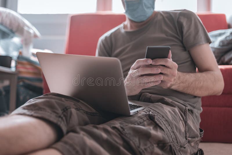 Working from Home - Telecommuting during Coronavirus Outbreak Stock ...