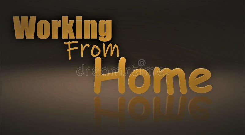 Working from Home Text, 3d Image, 3D Picture, 3D Rendering Stock ...