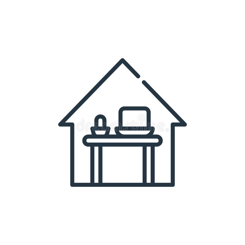 Working at Home Vector Icon. Working at Home Editable Stroke Stock ...