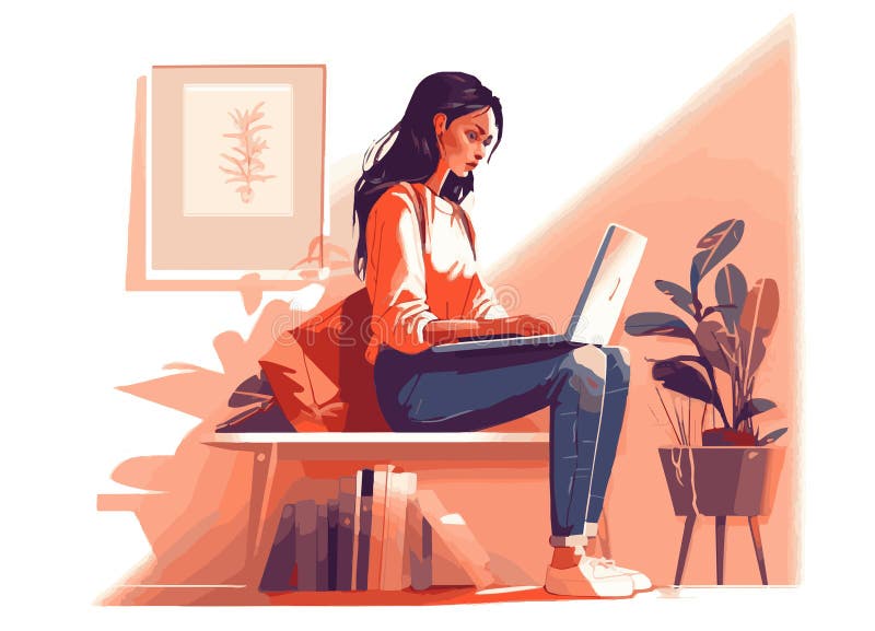 Working from Home WFH Concept Vector Illustration Stock Vector ...