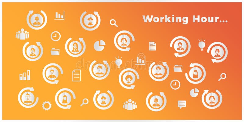 Working Hour Illustration Poster for Company and Business Stock ...