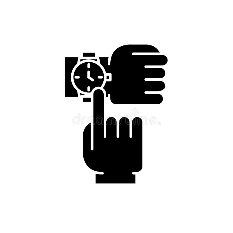 Working Hours Black Icon, Vector Sign on Isolated Background. Working ...