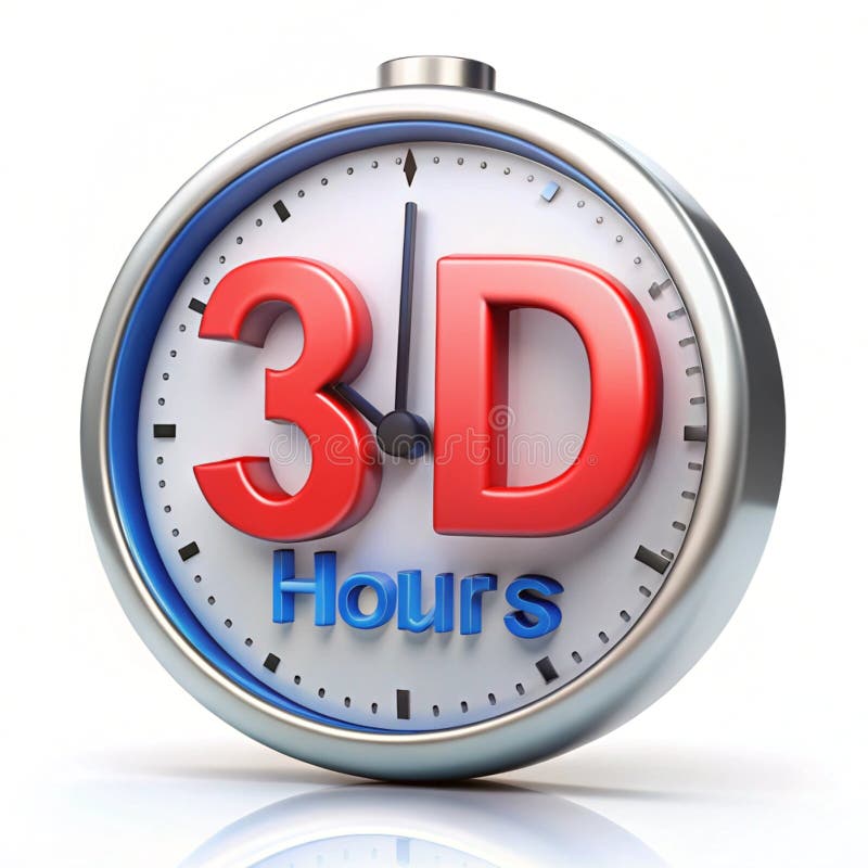 Working hours 3D icon stock illustration. Illustration of working ...