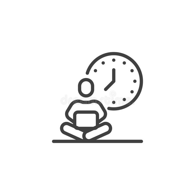 Working hours line icon stock vector. Illustration of vector - 258760165