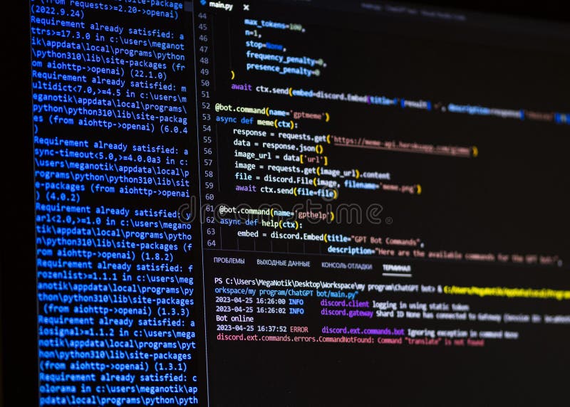 Working Hours Programming The Programmer Prints New Lines Of Html Stock Image Image Of