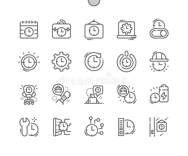Working Hours Well-crafted Pixel Perfect Vector Thin Line Icons 30 2x ...