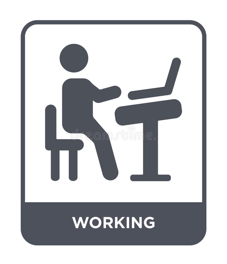 Working Icon in Trendy Design Style. Working Icon Isolated on White ...