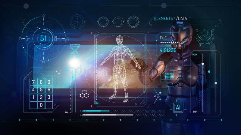 Infographic of Artificial Intelligence Creation on Sci-fi Space ...