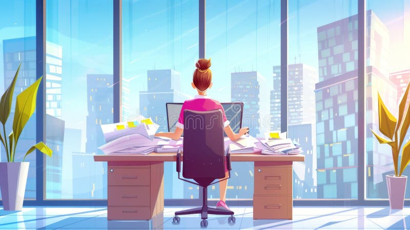 Cartoon Lady Computer Stock Illustrations – 8,969 Cartoon Lady Computer ...