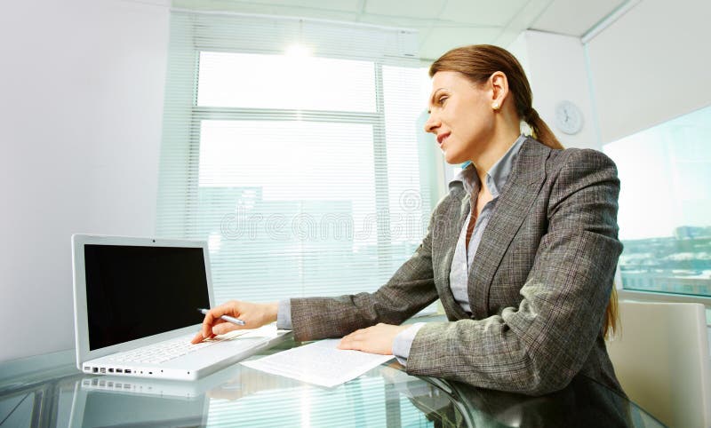 Working with laptop stock image. Image of document, confidence - 29514207