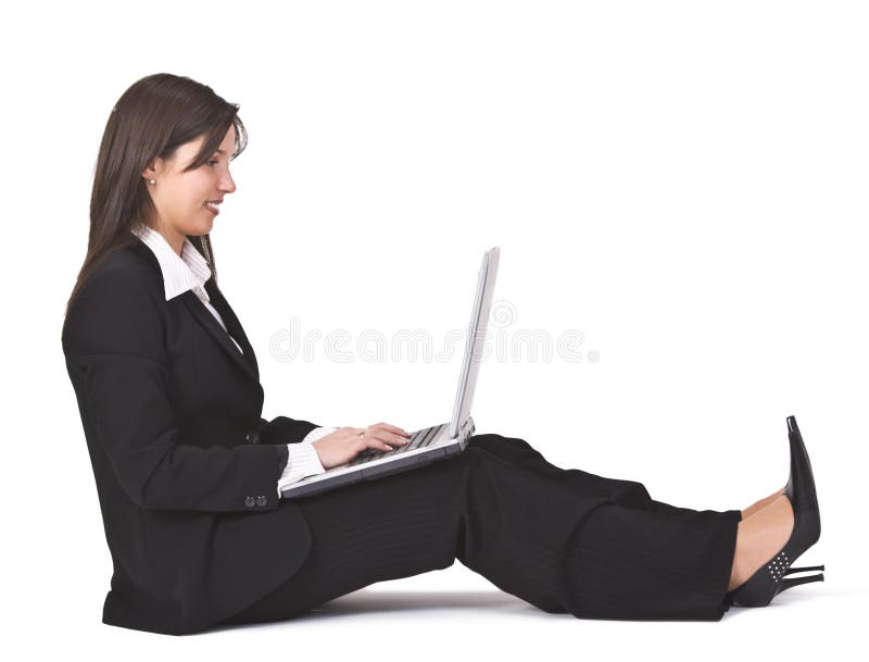 Beautiful Business Woman on a Laptop Stock Photo - Image of teacher ...