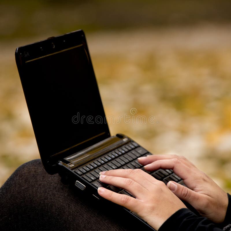 Working on a laptop stock photo. Image of gorgeous, lifestyle - 35362066