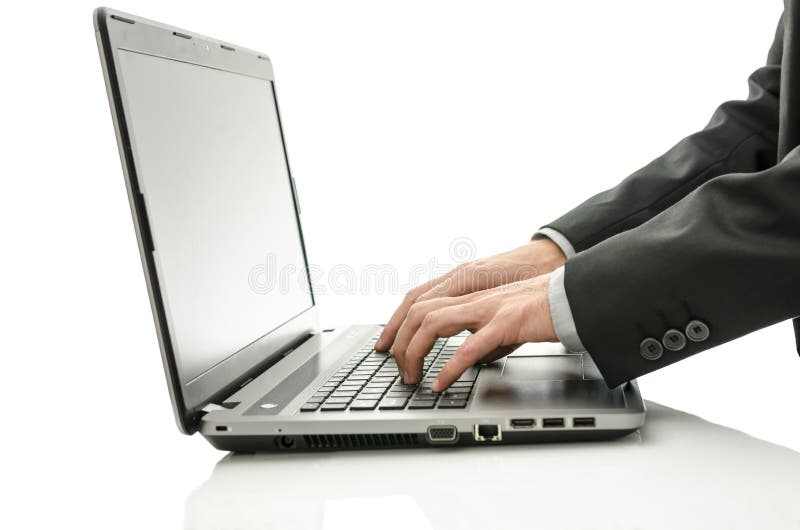 Working on laptop computer stock image. Image of agent - 35629937