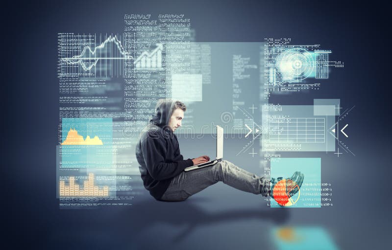 Working laptop project stock image. Image of innovation - 147794613