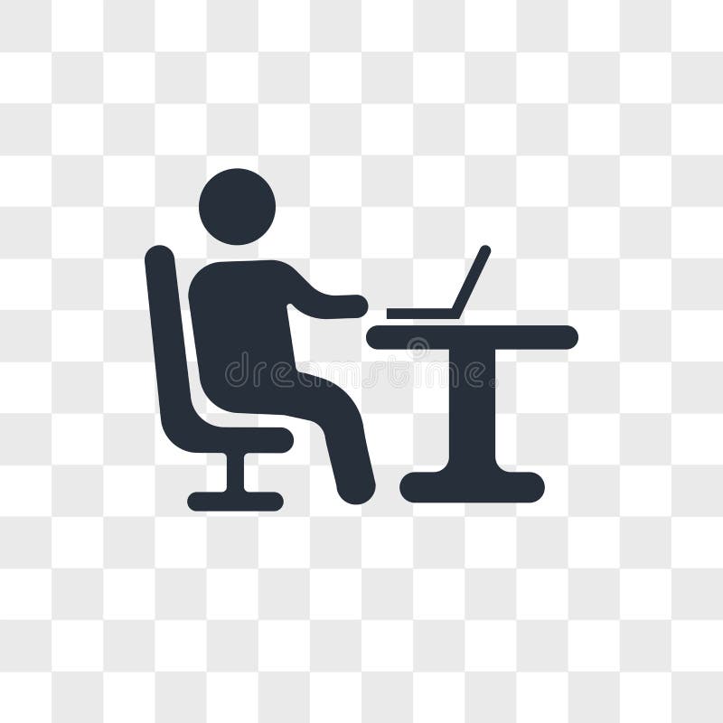 Working with Laptop Vector Icon Isolated on Transparent Background ...