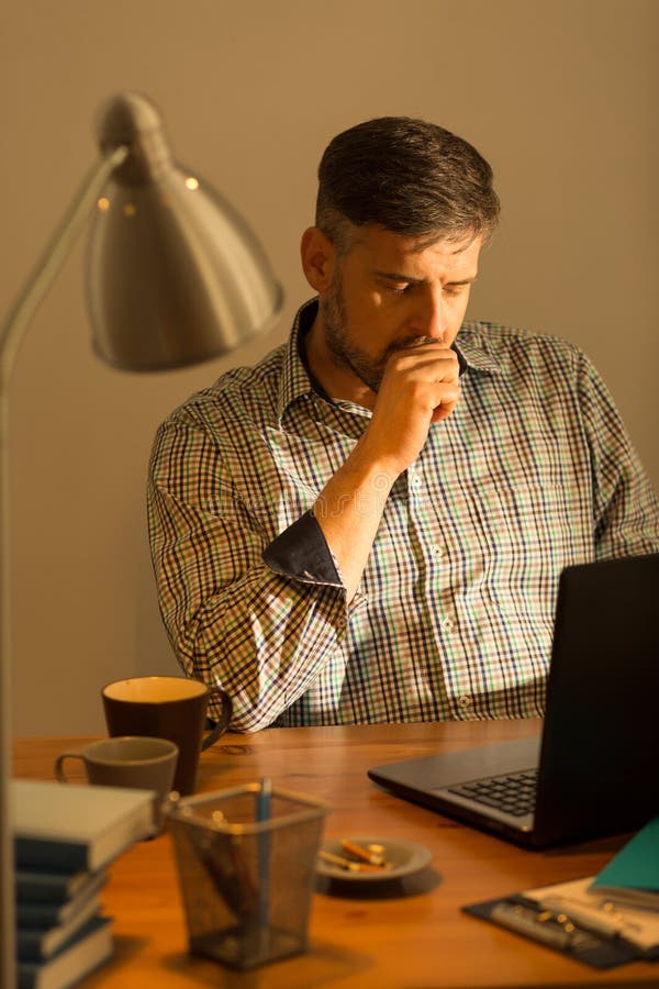 Working on late hours stock photo. Image of lamp, overworked - 55329276