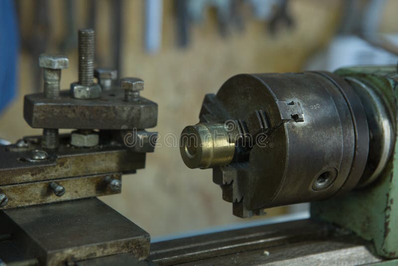 Working on a Lathe. the Machine is Ready for Work Stock Photo - Image ...