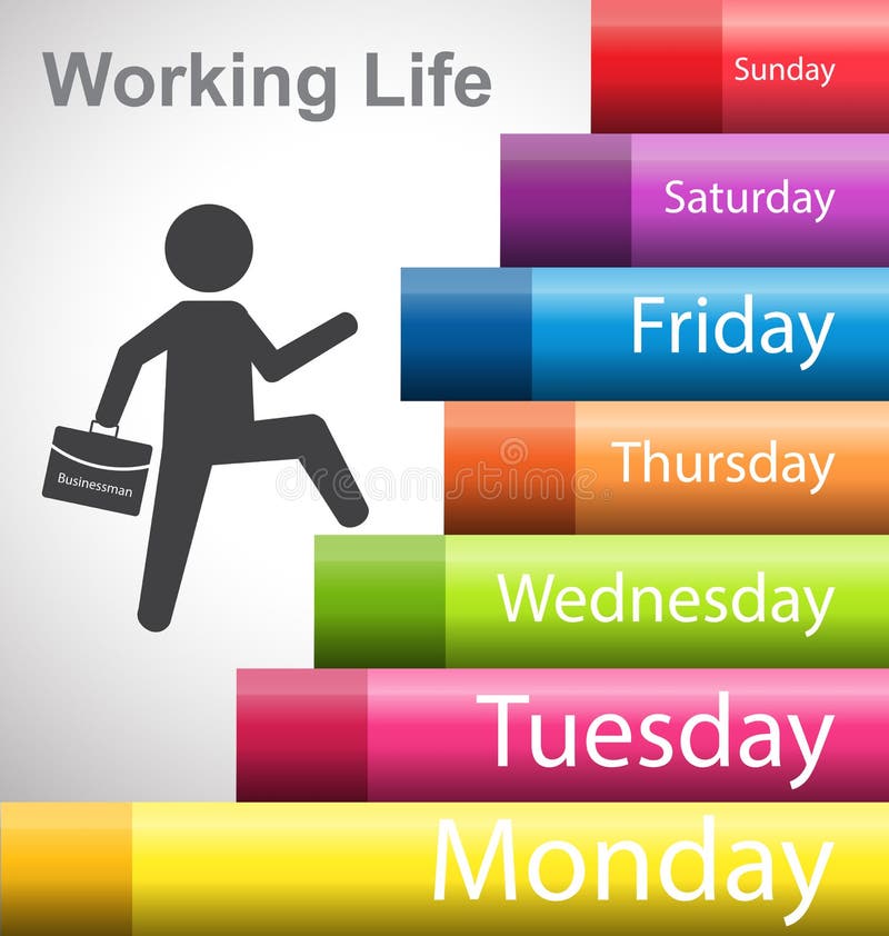 Working Life by Business Man Stock Vector - Illustration of growth ...