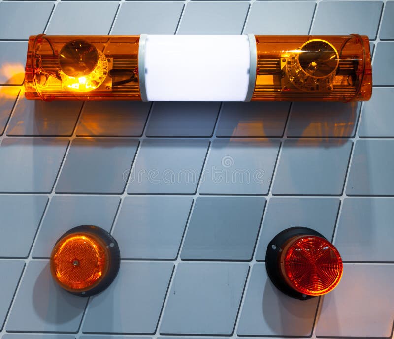 A Working Luminous Emergency Siren of Orange-yellow Color Stock Photo ...