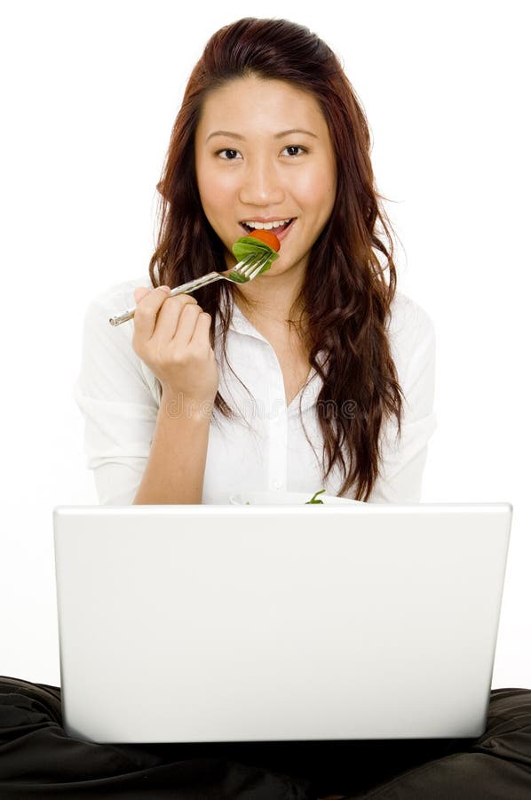 Working Lunch stock image. Image of food, meal, blouse - 1081343