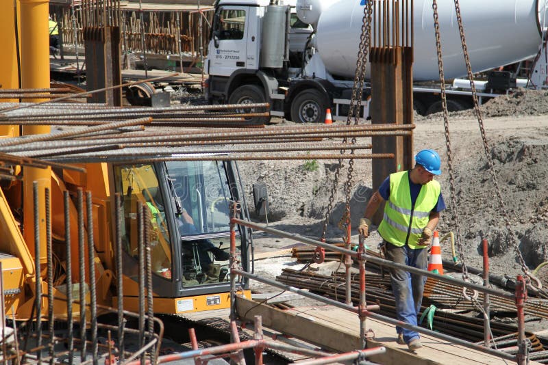 Working Man in a Construction Site Editorial Photography - Image of ...