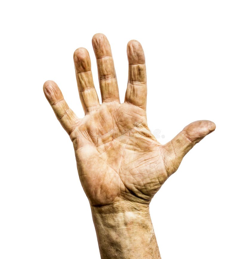 Rough Working Hands of the Woman in the Mud. Stock Image - Image of ...