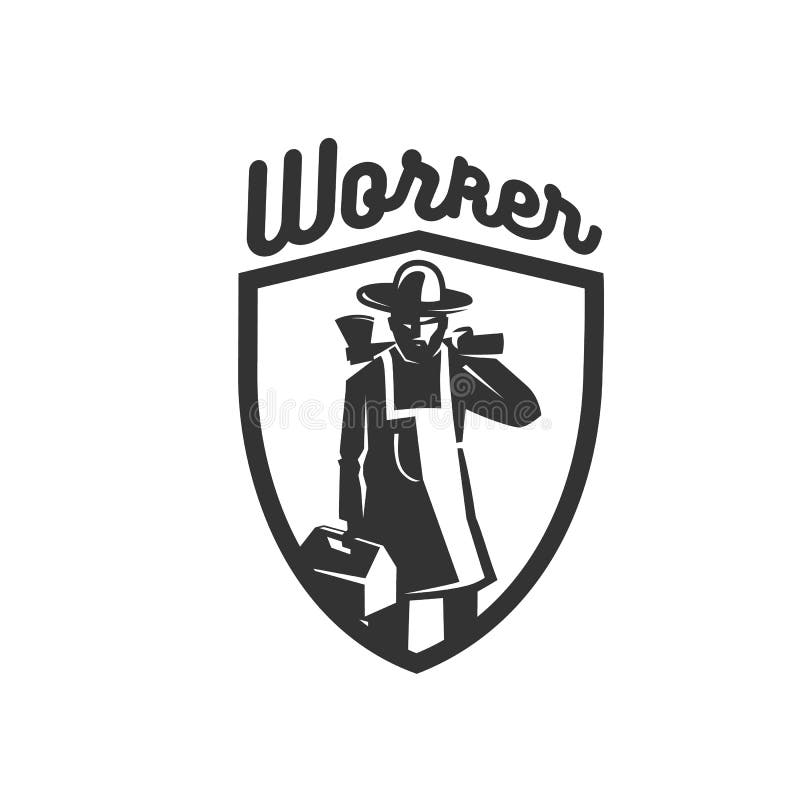 Working Man for Logo Template. Stock Vector - Illustration of graphic ...