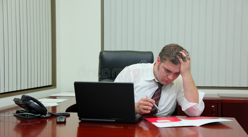 Working man in a office stock image. Image of internet - 11235437