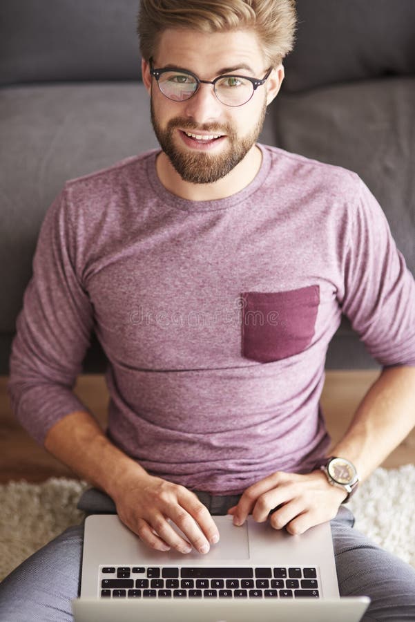 Working man stock image. Image of sitting, work, home - 78728845