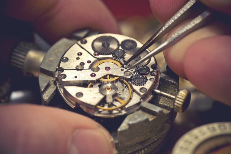 Working on a Mechanical Watch Stock Photo - Image of macro, presision ...