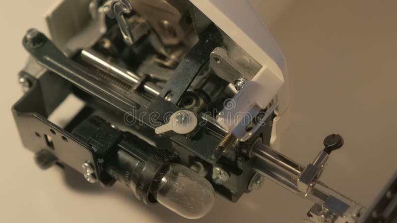 Working Mechanism of Sewing Machine Inside it, Closeup View. Stock ...