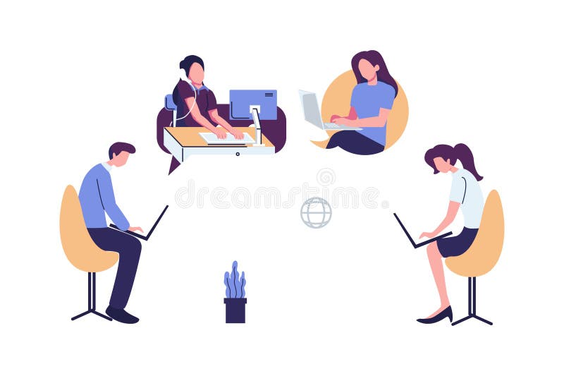 Online Team Meeting Agenda Stock Illustrations – 345 Online Team ...