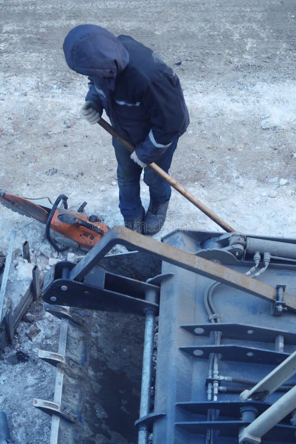 Working Men in the Form of Standing Around a Sand Pit Editorial Photo ...