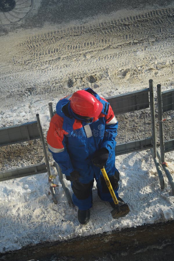 Working Men in the Form of Standing Around a Sand Pit Stock Photo ...