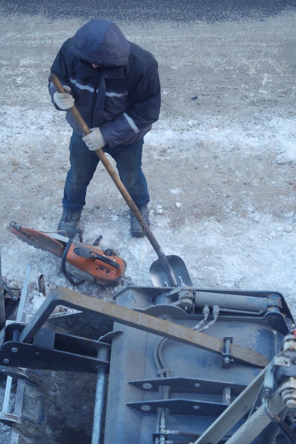 Working Men in the Form of Standing Around a Sand Pit Editorial Image ...