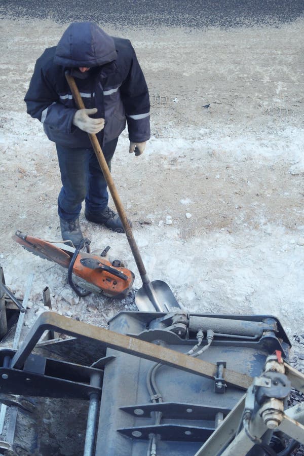 Working Men in the Form of Standing Around a Sand Pit Editorial Stock ...