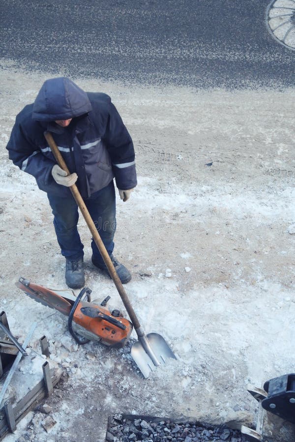 Working Men in the Form of Standing Around a Sand Pit Editorial Stock ...