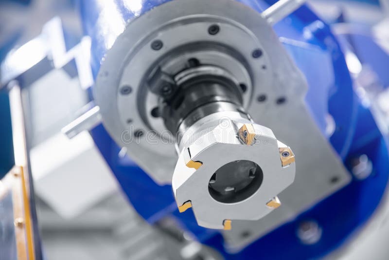 Working Metal Body is Cutter of Drilling CNC Machine in Automatic ...